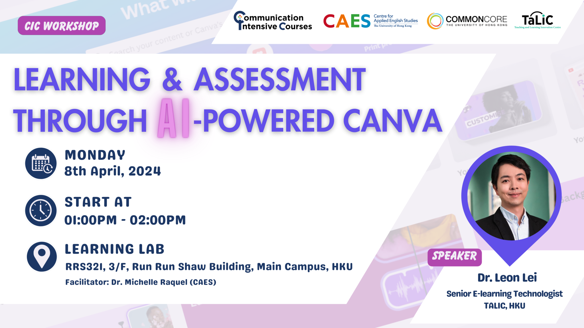 CiC Workshop - Learning and Assessment through AI-powered Canva - Communication-Intensive Courses